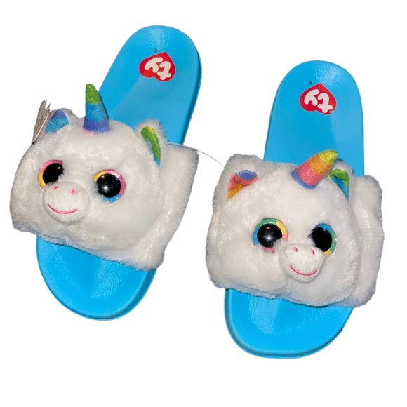 Ty | Shoes | Nwt Ty Little Girls Slides Unicorn Slides Blue Slides ...
